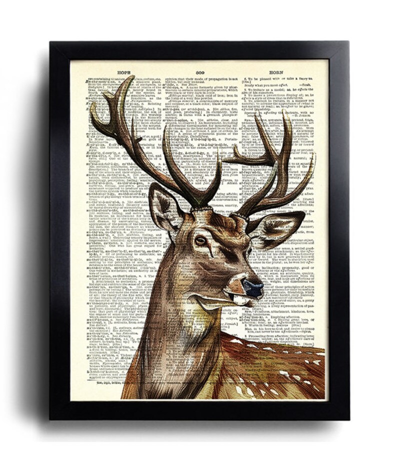 Deer Print Set of 6 Deer Prints Deer Head Poster Deer Wall Ar Dear Gift ...