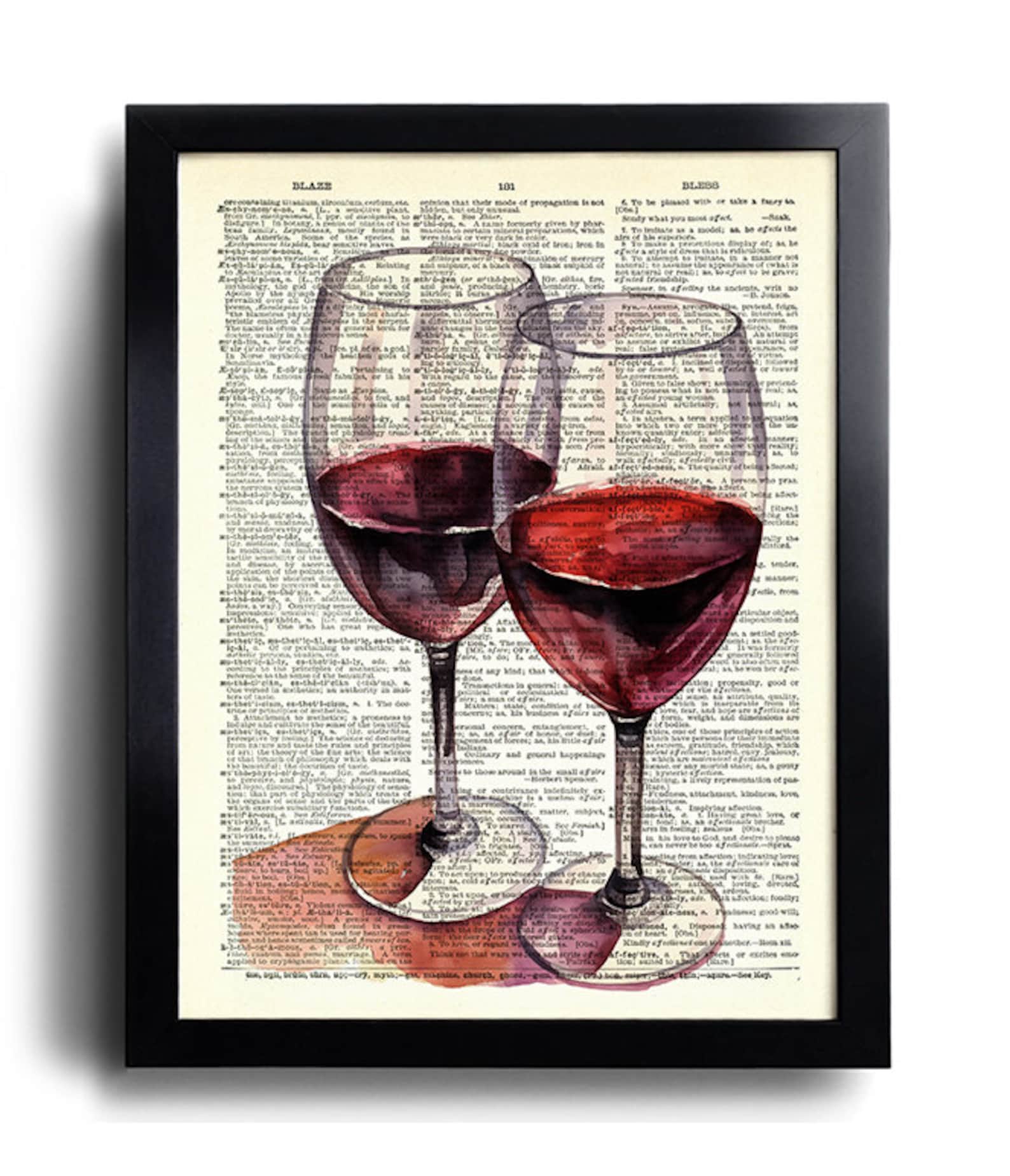 Wine Print Set of 6 Wine Poster Wine Wall Art Kitchen Decor Wine Bar ...
