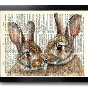 Rabbit Art Print Set of 6 Rabbit Wall Art Rabbit Poster Rabbit Painting ...