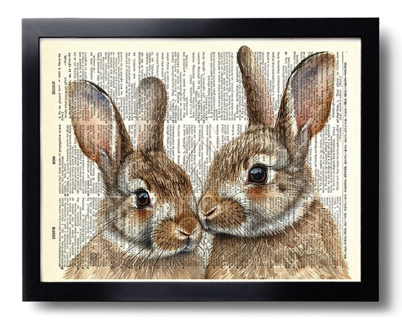Rabbit Art Print Set of 6 Rabbit Wall Art Rabbit Poster Rabbit Painting ...