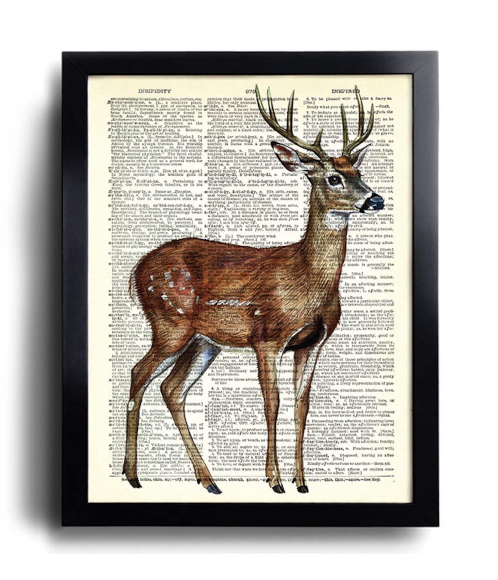 Deer Print Set of 6 Deer Prints Deer Head Poster Deer Wall Ar Dear Gift ...