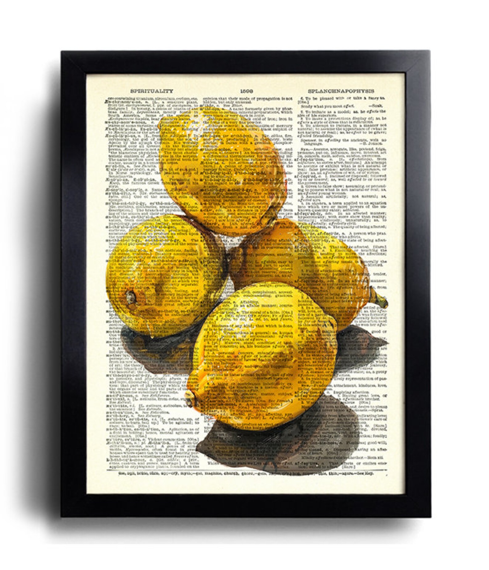 Lemon Print Set of 6 Lemon Fruit Wall Art Lemon Poster Lemon Painting ...