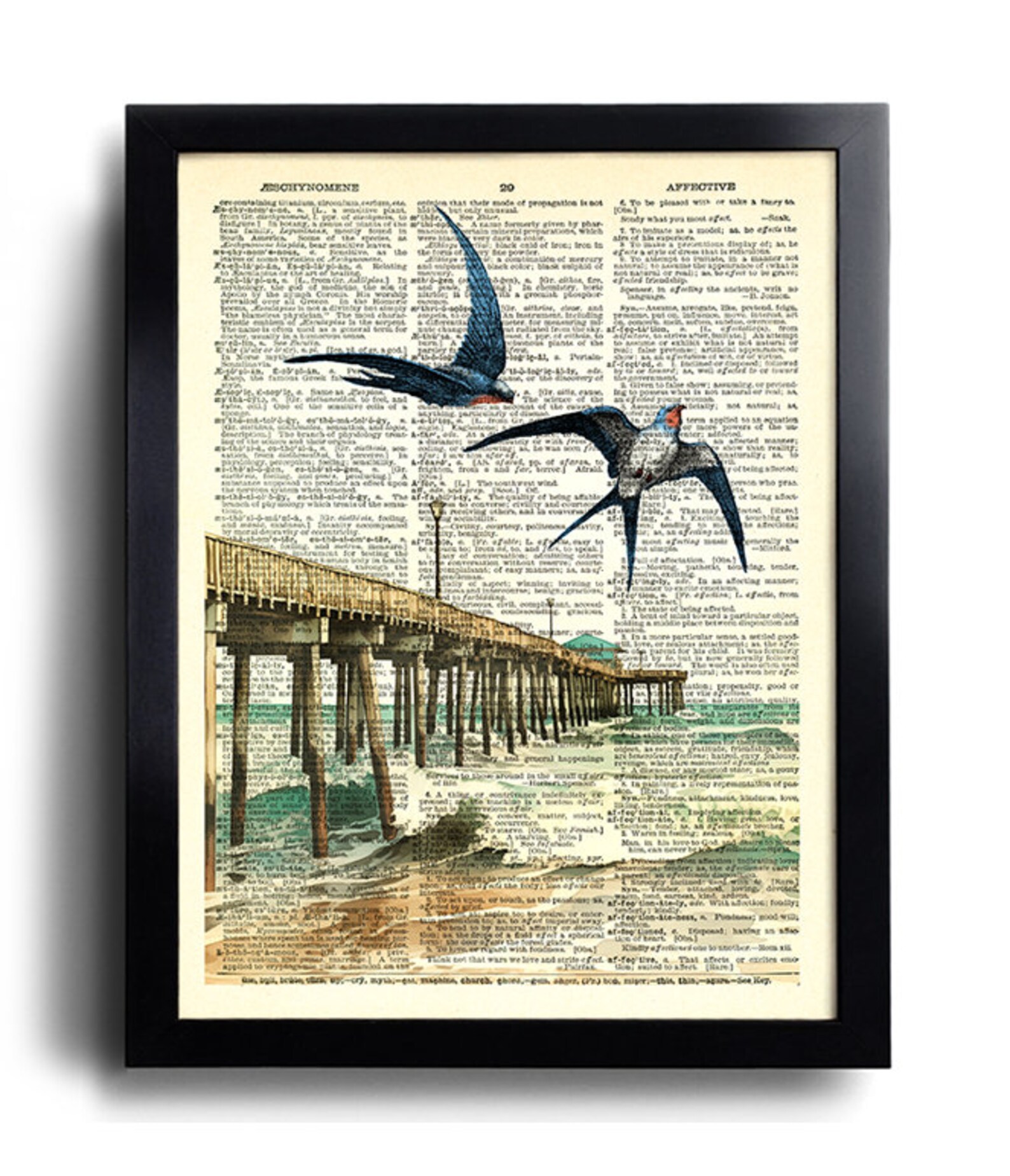 Blue Ocean Print Set of 6 Ocean Wall Art Vintage Lighthouse Decor ...