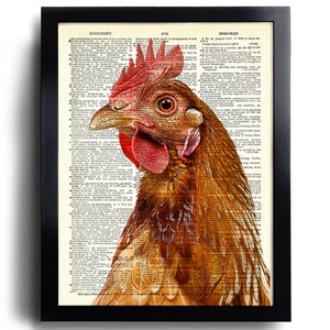 Rooster Print Set of 5 Rooster Chicken Poster Rooster Painting Chicken ...