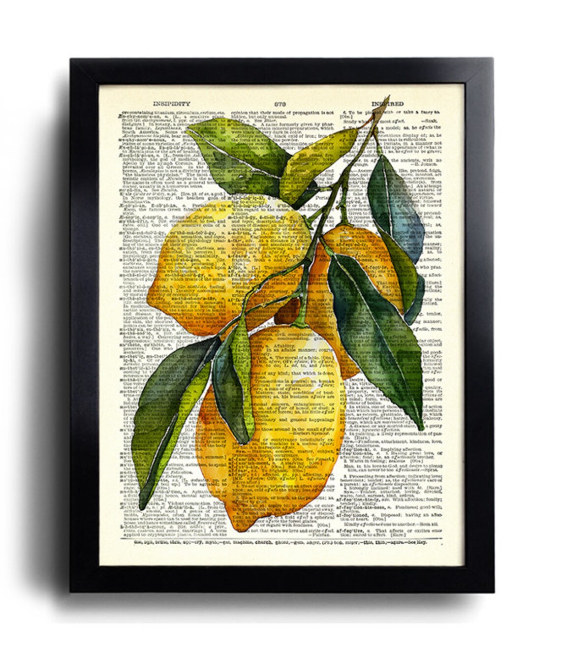 Lemon Print Set of 6 Lemon Wall Art Lemon Poster Lemon Painting Lemon ...