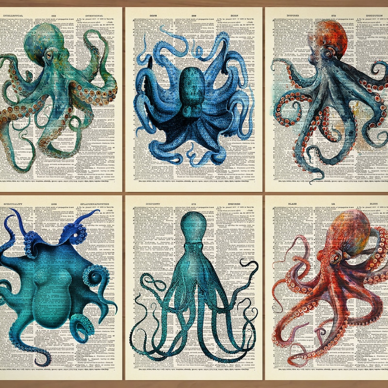 Octopus Art Prints - Etsy