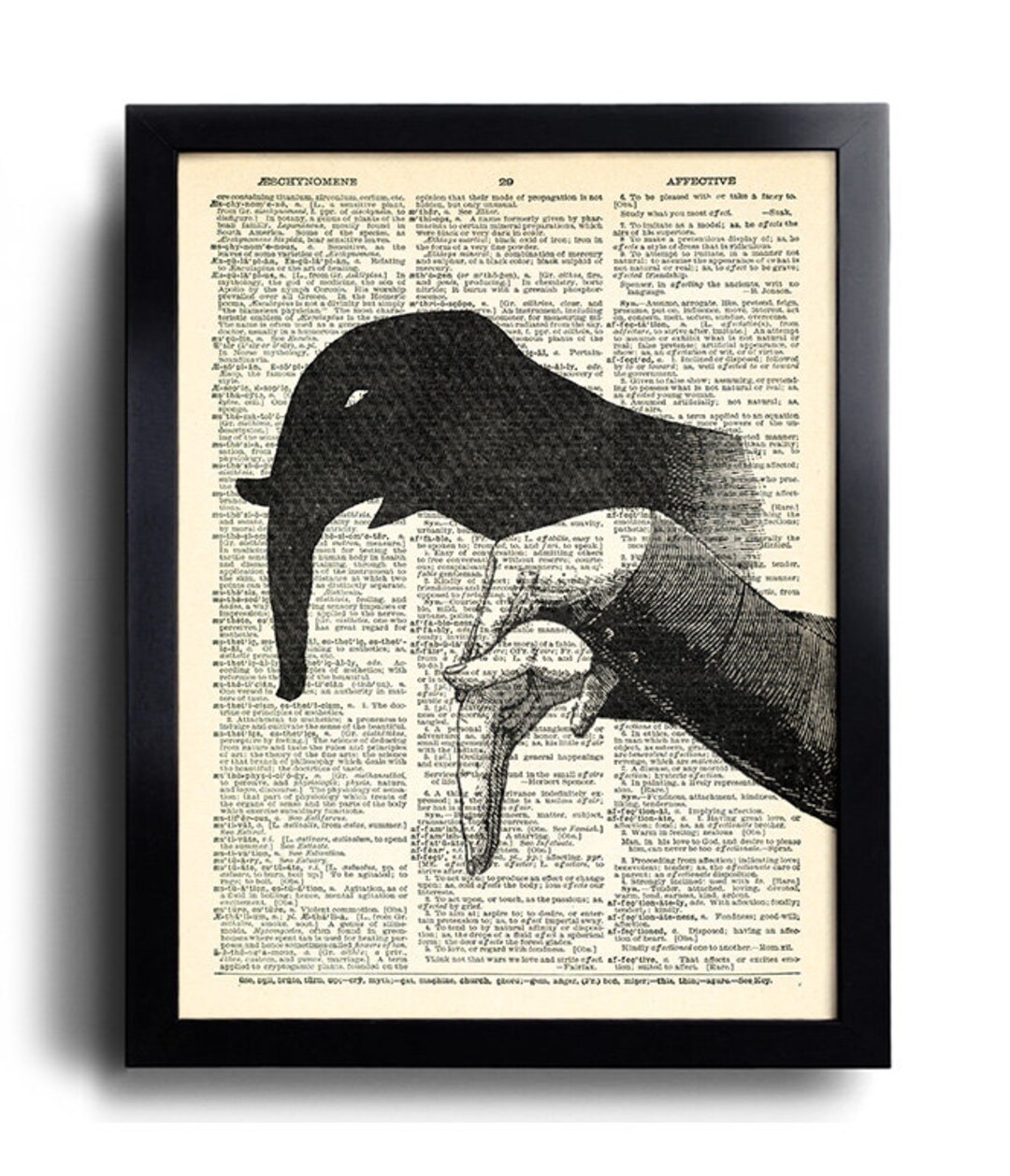 Hand Shadow Elephant Art Print Dictionary Page, Decorative Artwork ...