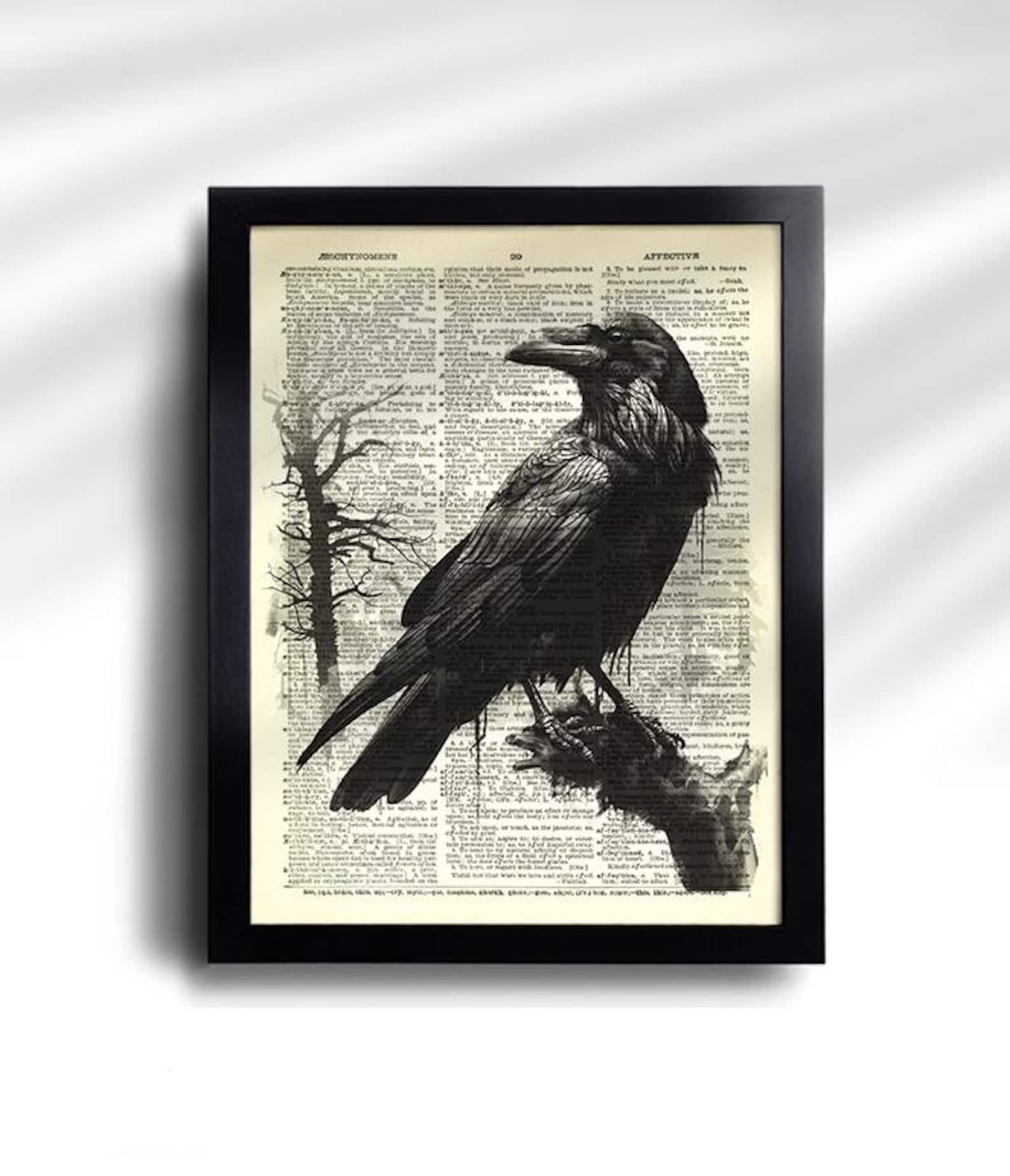 Raven Crow Print Set 6 Raven Wall Art Crow Poster Crow Wall Art Crow ...