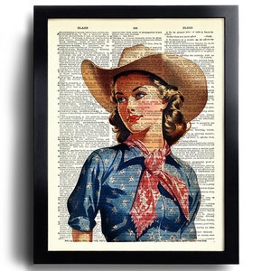 Cowgirl Print Set of 6 Cowgirl Poster Vintage Cowboy Wall Art Cowboy ...