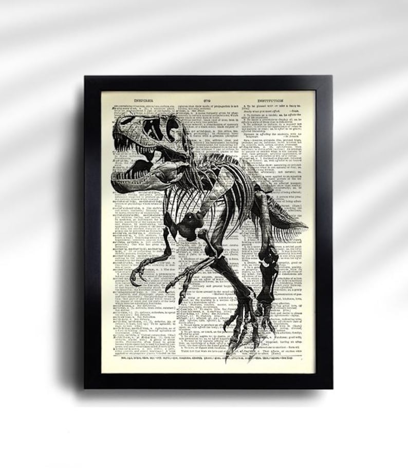 Dinosaur Print Set of 5 Dinosaur Skeleton Poster Dinosaur Decor ...