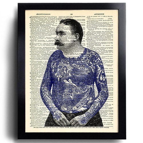 Tattooed Man Victorian Tattoo Art Print Vintage Tattoo Book - Etsy