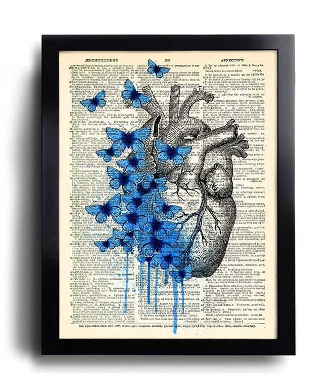 Heart Human Anatomy Butterfly Anatomical Heart Print - Etsy