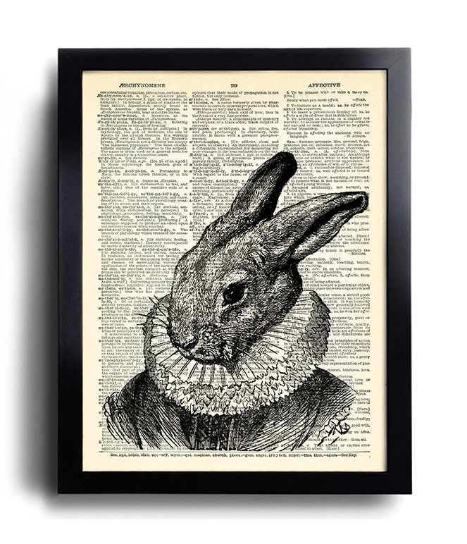 Rabbit Human Clothes Decorative Artwork Wall Decor Funny Gift | Etsy