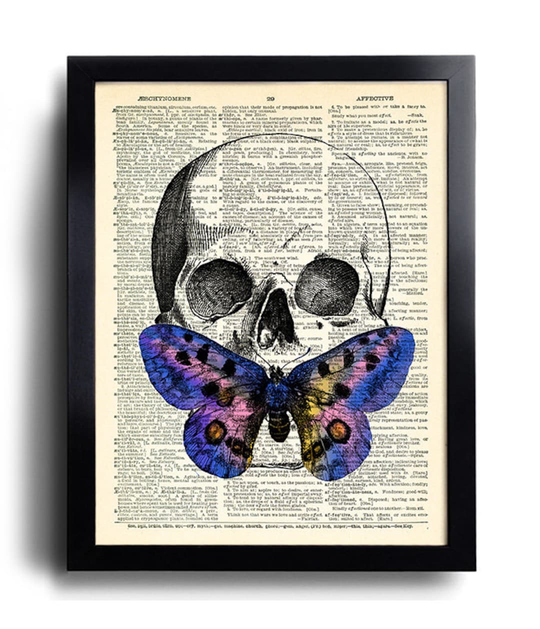 Skull Butterfly Skeleton Butterflies Art Gothic Wall Decor - Etsy