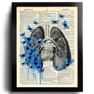Lungs Print Anatomical Lungs Poster Lung Decor Human Anatomy Art Doctor ...