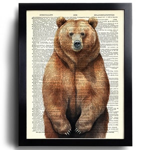 Bear Print Set of 6 Bear Wall Art Bear Poster Bear Painting Bear ...