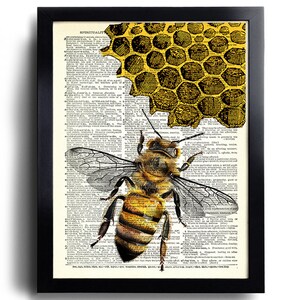 Bee Print Set of 7 Prints Bee Poster Bee Farmhouse Decor Bumble Bee Art ...
