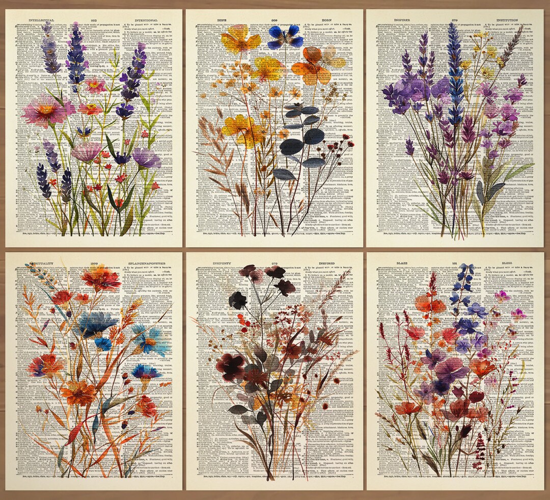 Wildflower Prints Set of 6 Wildflowers Wall Art Flower Poster Wild ...
