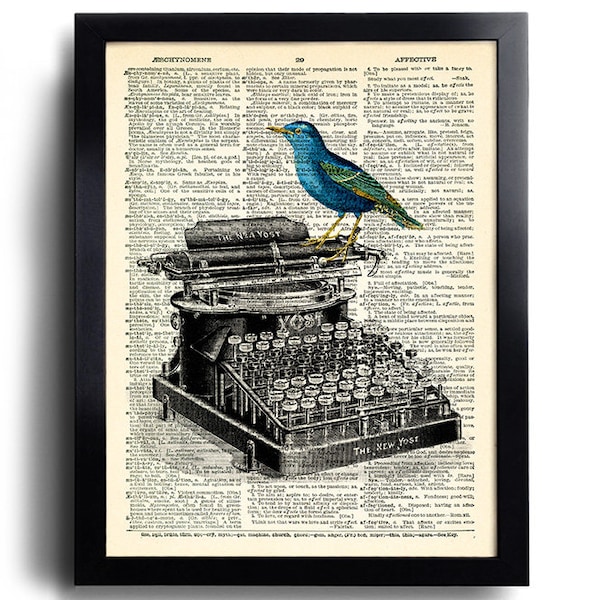 Bird Dictionary Art - Etsy