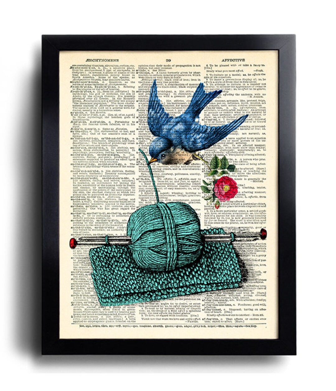 Knitting Print Knitting Poster Bird Crochet Poster Knitting Gift Yarn ...