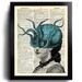 Octopus Lady Art Print, Victorian Lady Antique Book Page Art, Squid ...