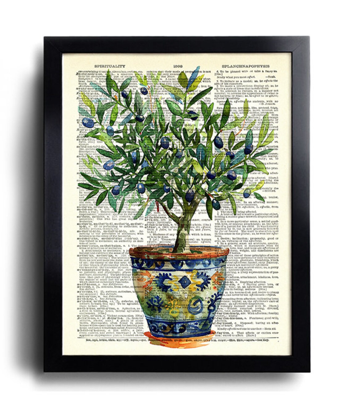 Olive Print Set of 6 Olive Wall Art Olive Poster Green Olive Painting ...
