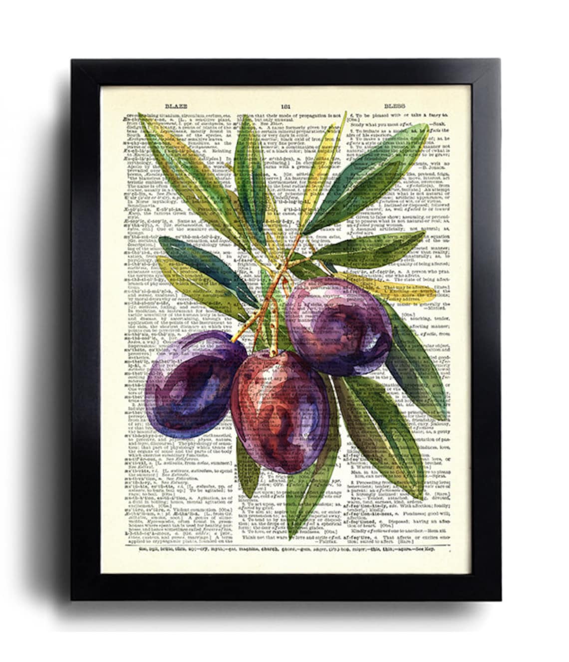 Olive Print Set of 6 Olive Wall Art Olive Poster Green Olive Painting ...