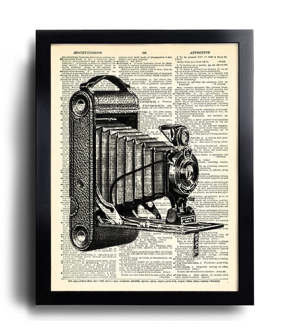 Antique Camera Art Print Vintage Book Print Recycled Vintage | Etsy
