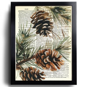 Pine Tree Print Set of 6 Pine Poster Pine Cone Print Forest Art Country ...