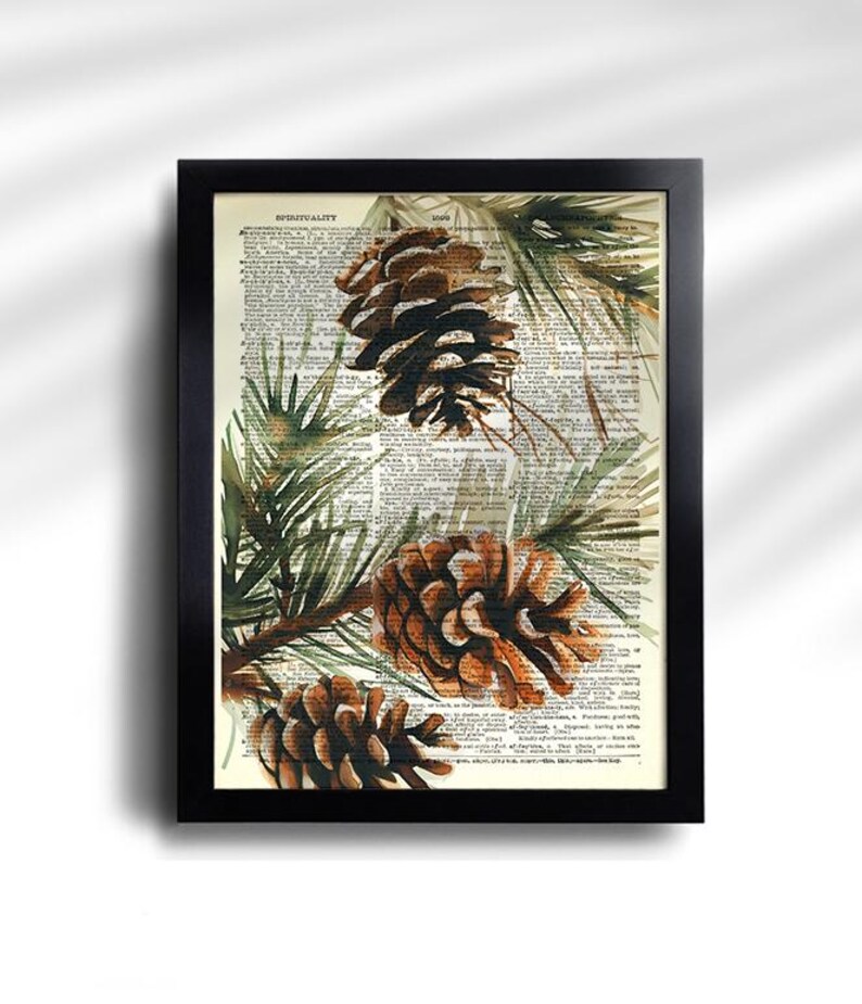 Pine Tree Print Set of 6 Pine Poster Pine Cone Print Forest Art Country ...