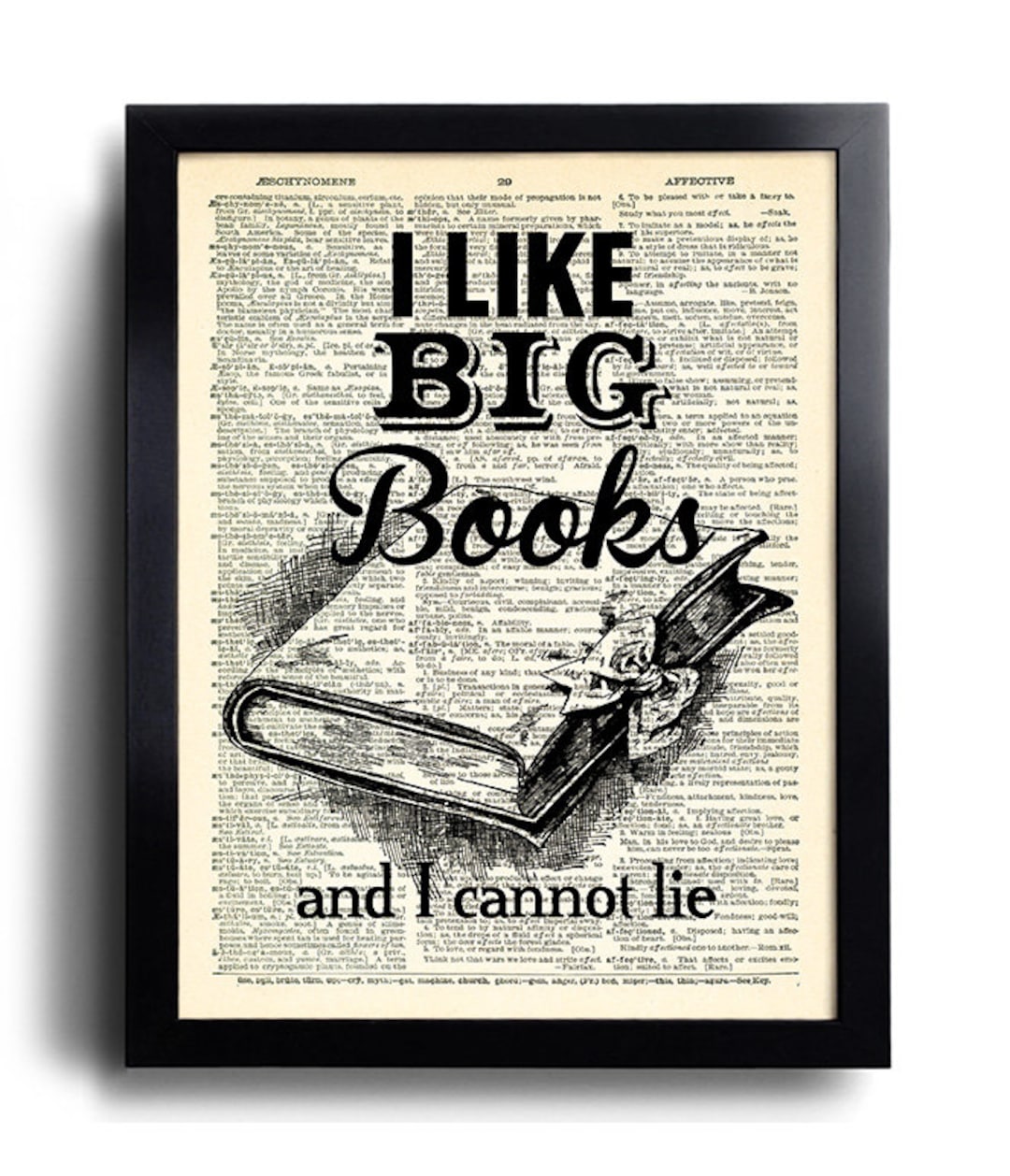 I Like Big Books Quotes Text Art Print Book Print Recycled Vintage ...