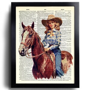 Cowgirl Print Set of 6 Cowgirl Poster Vintage Cowboy Wall Art Cowboy ...
