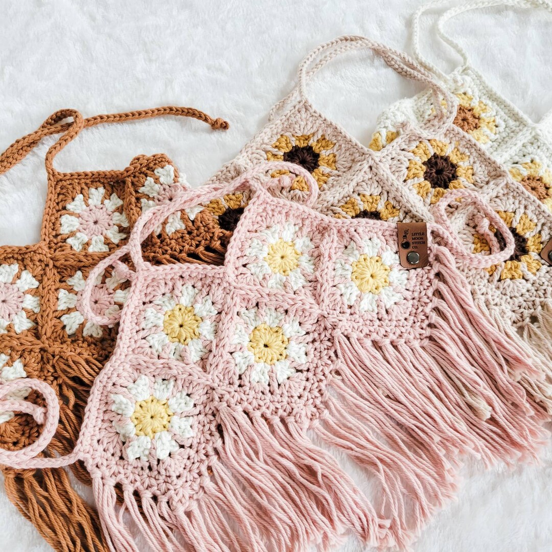 Flower Girls' Halter Top With Fringe | Boho Handmade Halter Top ...