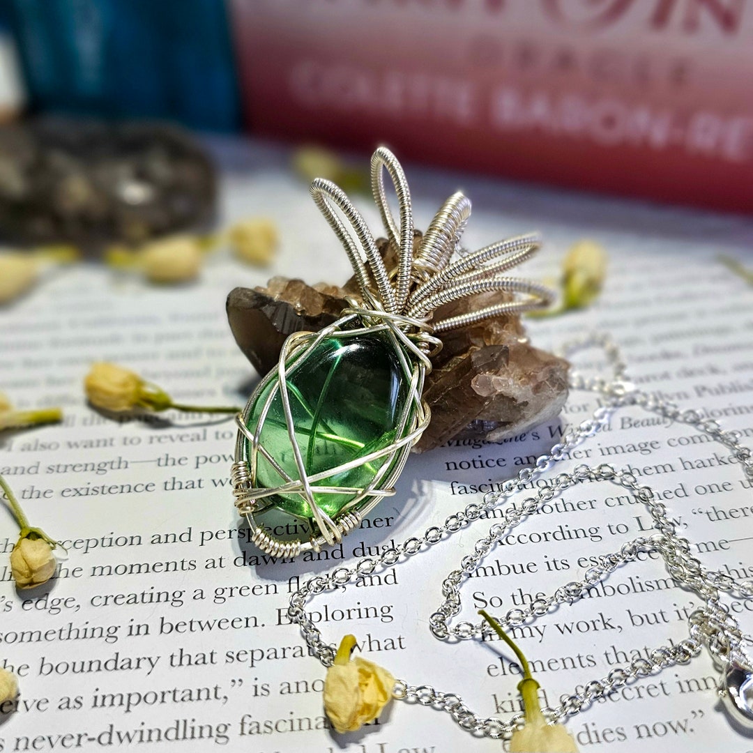 Wire Wrapped Gaia Stone Pendant Necklace Mount Saint Helens Obsidian ...