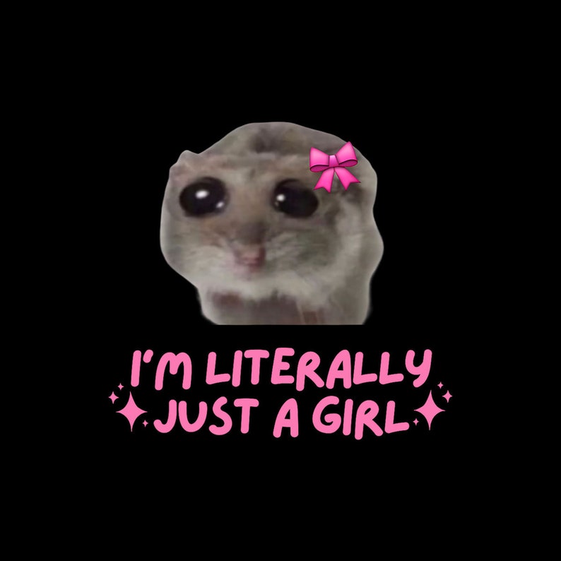 Funny Im Literally Just A Girl Sad Hamster Meme Png Digital Etsy