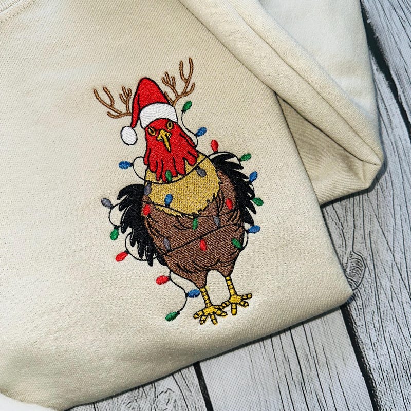 Embroidered Chicken - Etsy