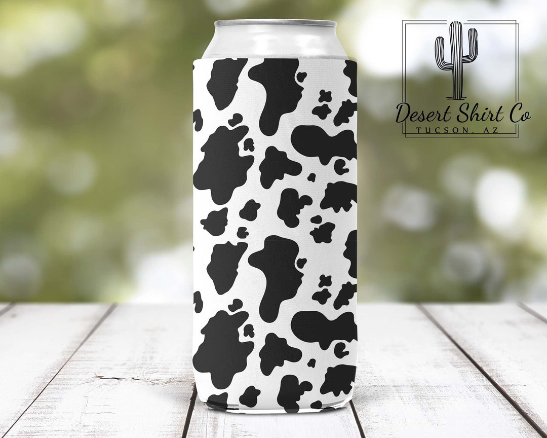 Western Cow Print Can Cooler / 12oz Skinny Can and Regular Can Cooler ...