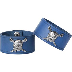 Leather Wrist Cuffs With Pirate Skull - Pirate Accessory - #DK6019-12 ...