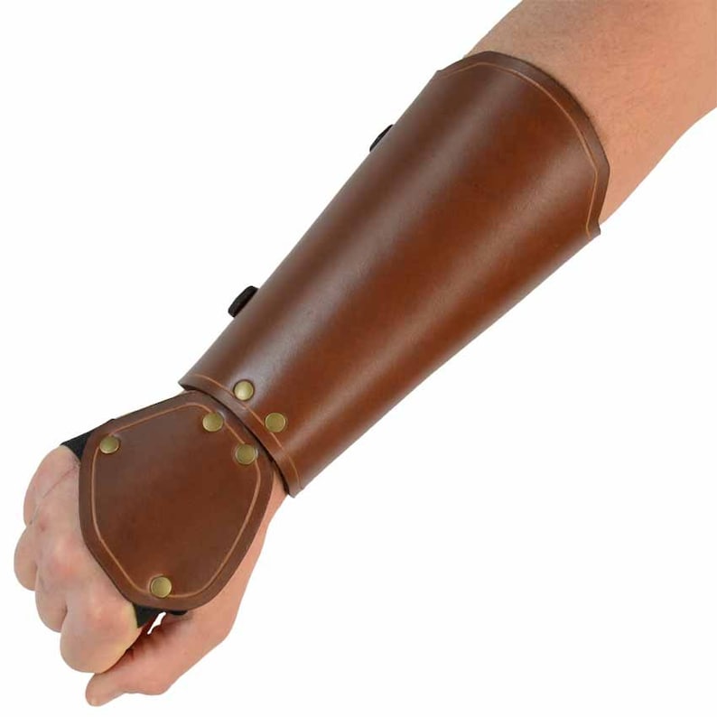 Squire's Leather Gauntlets Medieval Leather Bracers - Etsy