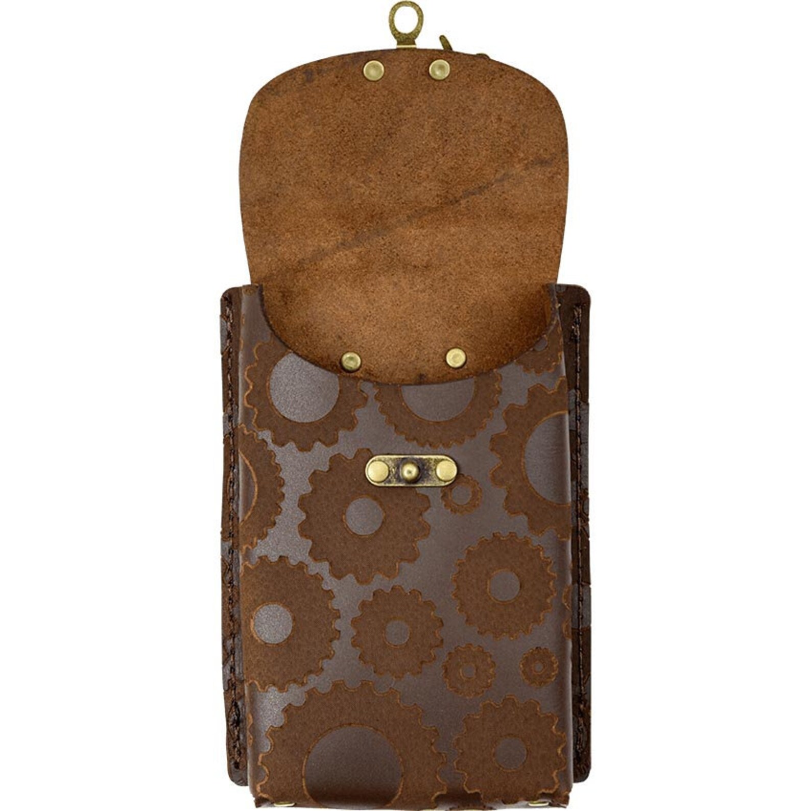 Steampunk Leather Phone Holder With Clasp - Steampunk Holder - Leather ...