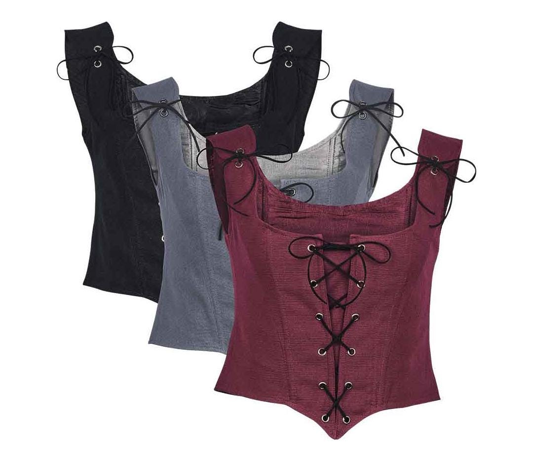 Cotton Renaissance Bodice, Renaissance Fair Bodice, Pirate Wench Bodice ...