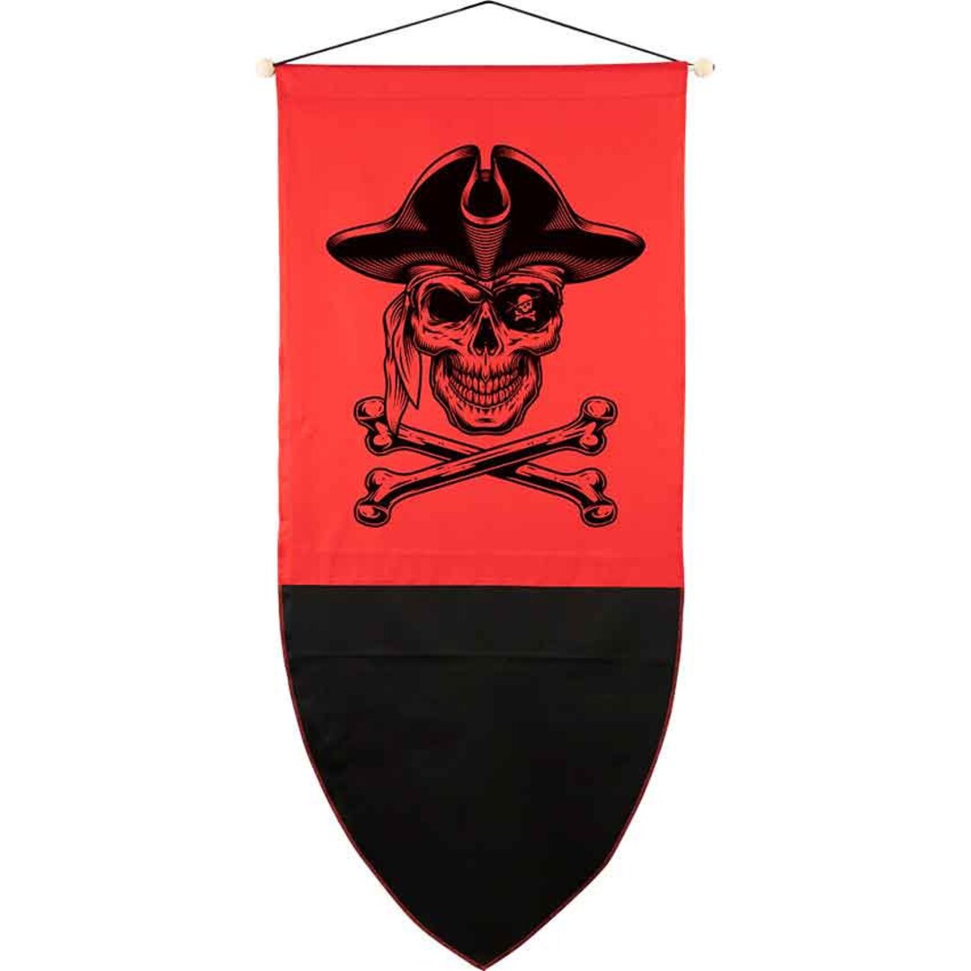 Deadmans Pirate Banner - Medieval Style Banner - Skull and Crossbones ...