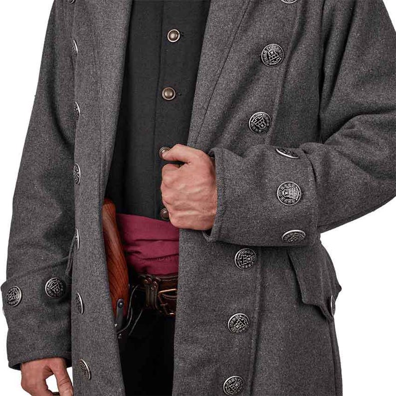Wool Buccaneer Coat, Pirate Jacket, Captain Coat, Pirate Clothing, Ren ...