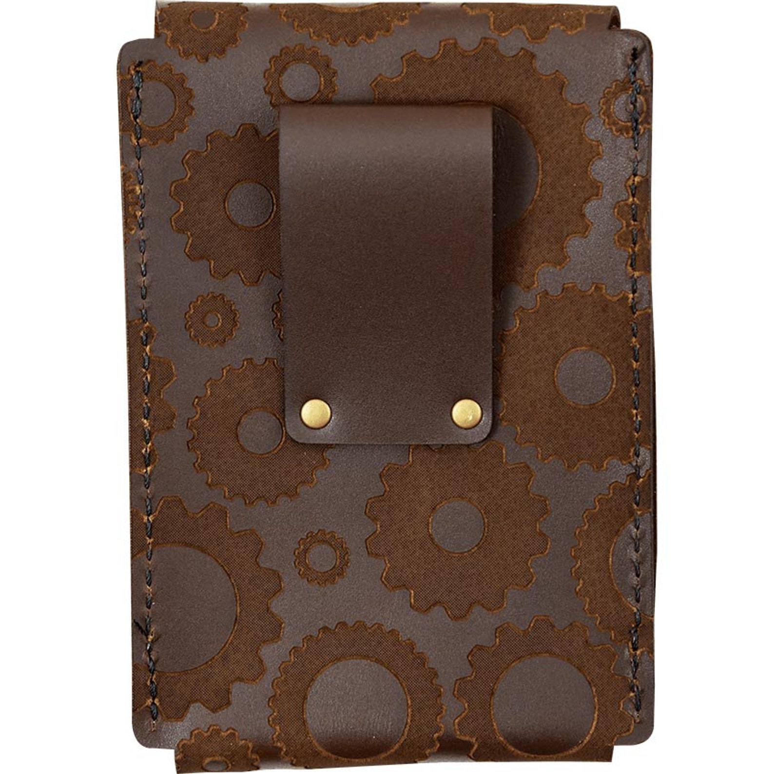 Steampunk Leather Phone Holder With Clasp - Steampunk Holder - Leather ...