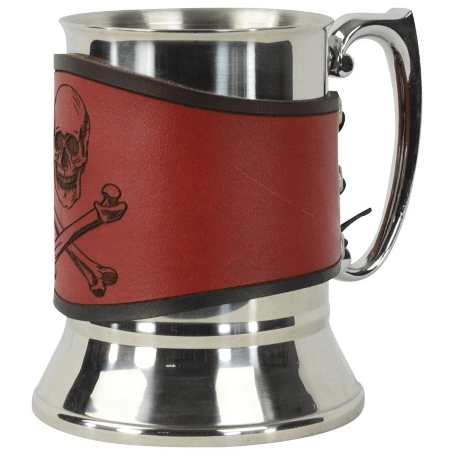 Skull & Crossbones Tankard With Leather Wrap Pirate Tankard - Etsy
