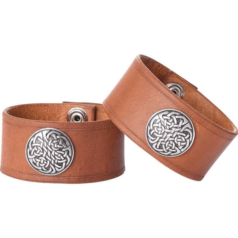 Leather Wrist Cuffs With Celtic Shield - Celtic Accessory - #DK6019-6 ...