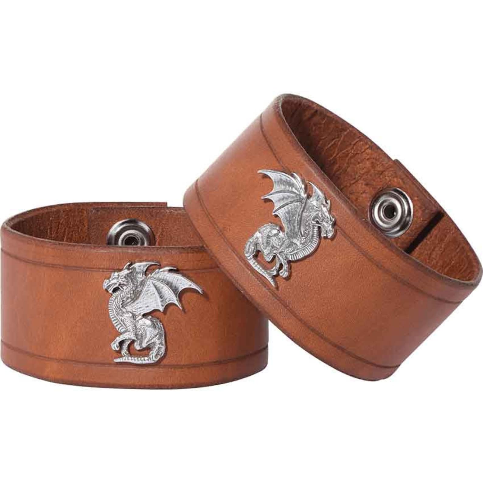 Leather Wrist Cuffs With Winged Dragons Dragon Armour - Etsy