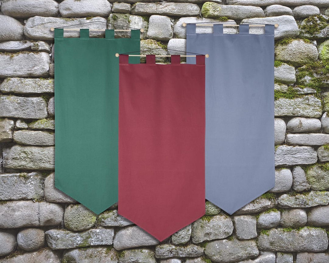 Plain Pointed Medieval Banner With Tabs, Medieval Standard, Renaissance ...