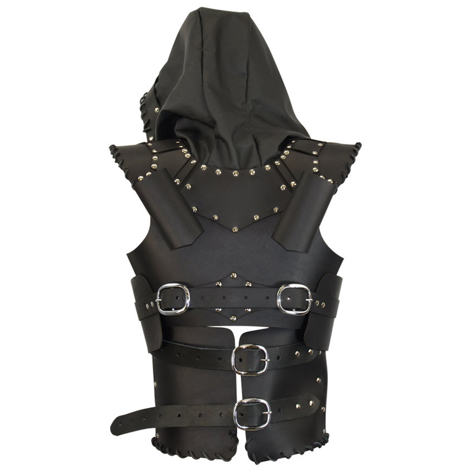 Dark Rogue Leather Armour With Hood, Ren Fair Leather Armor, Medieval ...
