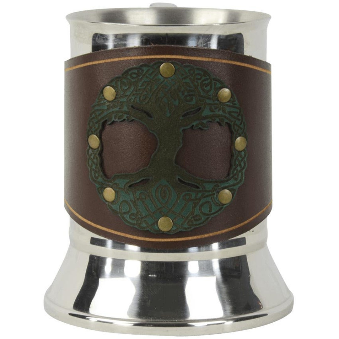 Celtic Tree of Life Tankard With Leather Wrap - Celtic Tankard - # ...